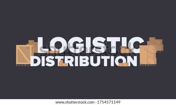 Logistic Distribution Banner Lettering On Industrial Stock Vector ...