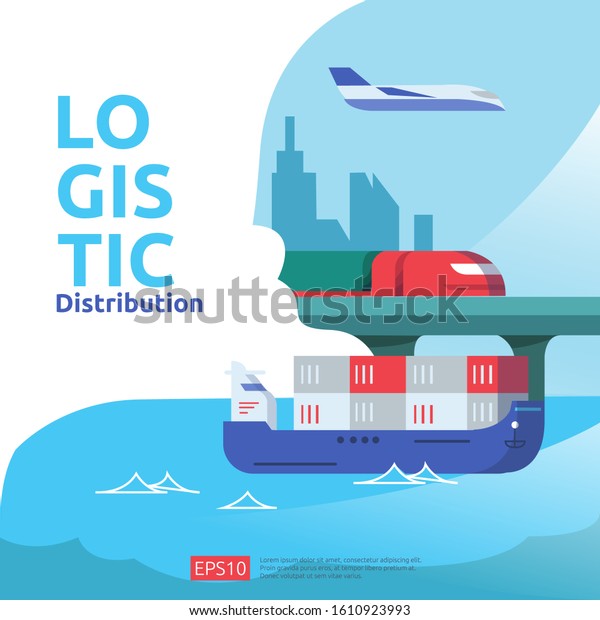 Logistic Distribution Cargo Service Concept Global Stock Vector ...
