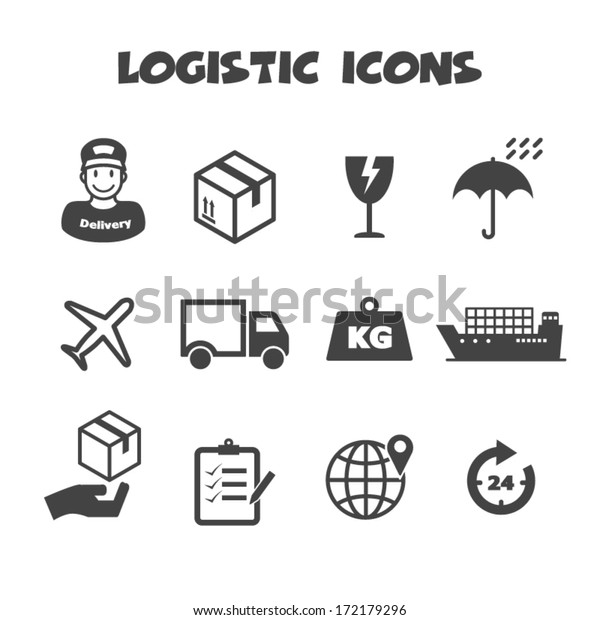 Logistic Icons Mono Vector Symbols Stock Vector (Royalty Free ...