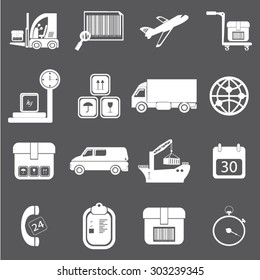 Logistic Icons Set Illustration Stock Vector (Royalty Free) 303239345 ...