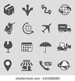 Logistic Icons Sticker Design Vector Illustration Stock Vector (Royalty ...