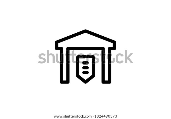 Logistic Outline Icon Warehouse Label Stock Vector (Royalty Free ...
