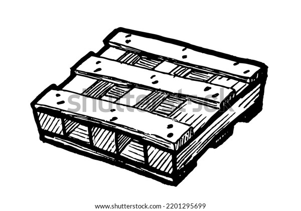 Logistic Pallet Sketch Vector Illustration On Stock Vector (Royalty ...