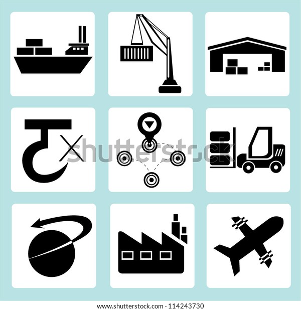 Logistic Shipping Icon Set Stock Vector (Royalty Free) 114243730 ...