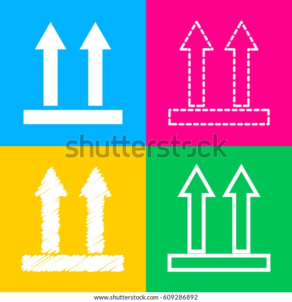 Logistic Sign Arrows Four Styles Icon Stock Vector (Royalty Free ...