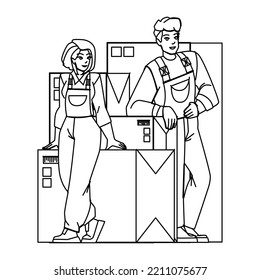 Logistic Storage Line Pencil Drawing Vector Stock Vector (Royalty Free ...