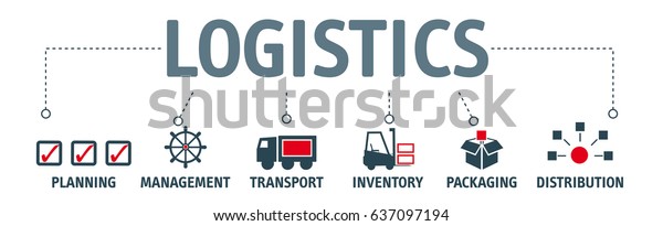 Logistics Banner Logistics Keyword Vector Icons Stock Vector (Royalty ...