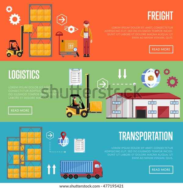 Logistics concept technology via supply chain warehouse and ...