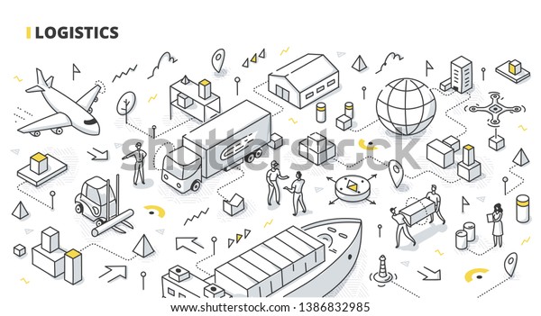 3,588 Logistic Doodles Images, Stock Photos & Vectors | Shutterstock