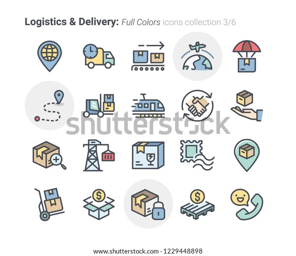Logistics Delivery Icon Set Stock Vector (Royalty Free) 1229448898