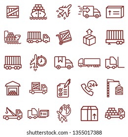 Logistics Delivery Shipping Minimal Thin Line Stock Vector (Royalty ...