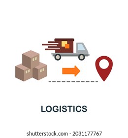 Logistics Flat Icon Simple Sign Collection Stock Vector (Royalty Free ...