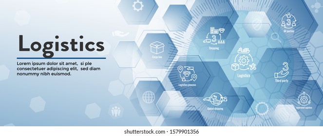 Logistics Icon Set Web Header Banner Stock Vector (Royalty Free ...