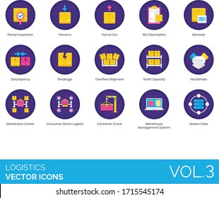 Logistics Icons Including Inspection Parcel Out Stock Vector (Royalty ...