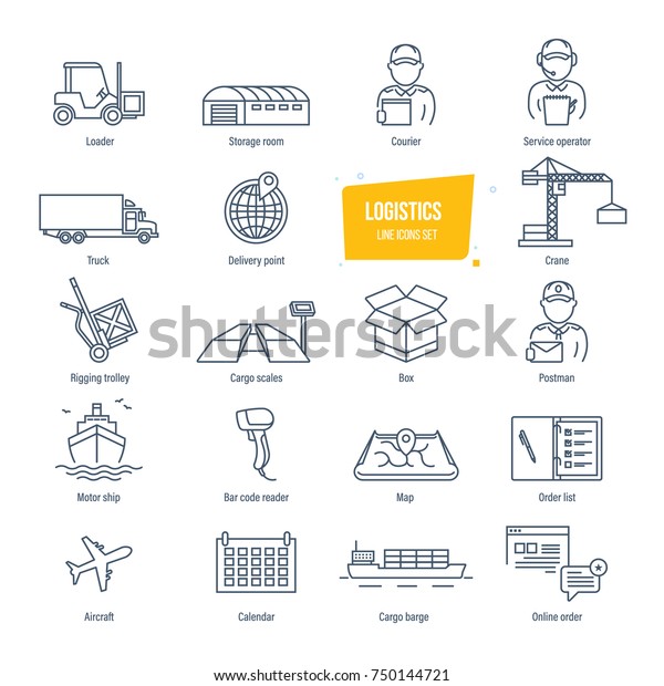Logistics Thin Line Icons Pictogram Symbol Stock Vector (Royalty Free ...