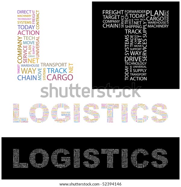 Logistics Word Collage Vector Illustration Stock Vector (Royalty Free ...