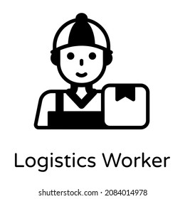 Logistics Worker Avatar Solid Icon Stock Vector (Royalty Free ...