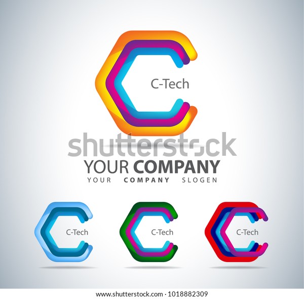 Logo 3d Hexagon Shape Hi Tech Stock Vector (Royalty Free) 1018882309 ...