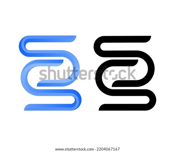 Logo Abstract Letter Double S Isolated Stock Vector (Royalty Free ...