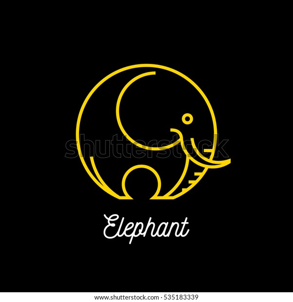 Logo Abstract Yellow Line Elephant Icon Stock Vector (Royalty Free ...