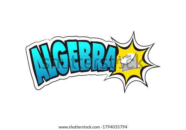 Logo para la asignatura de álgebra. Icono dibujado a mano del gráfico ...