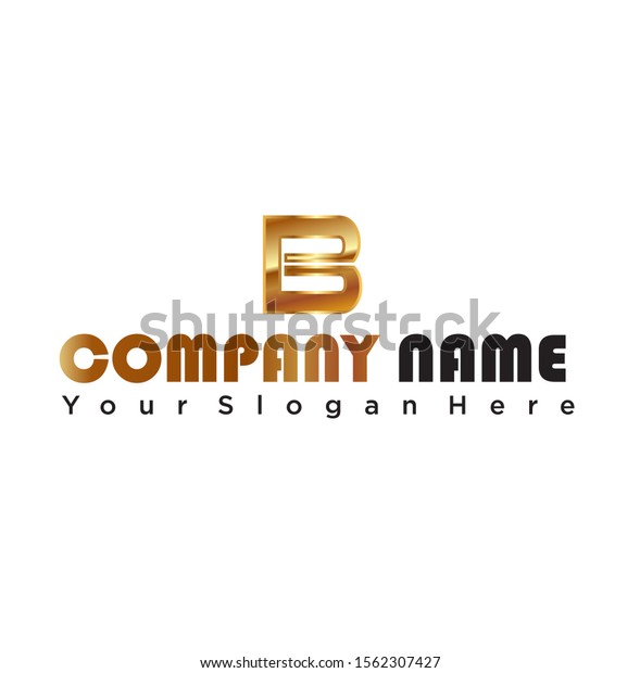 Logo B Gold Simple Elegant Designs Stock Vector (Royalty Free ...