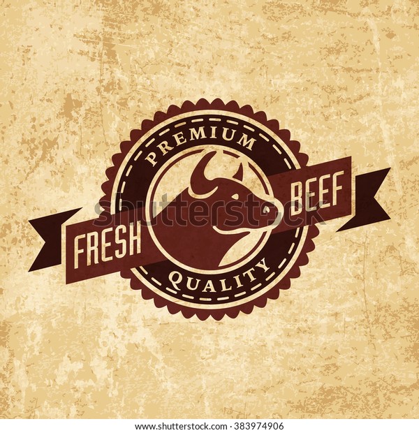 logo beef meat butchery butcher shop label tag icon farm vector logo ...