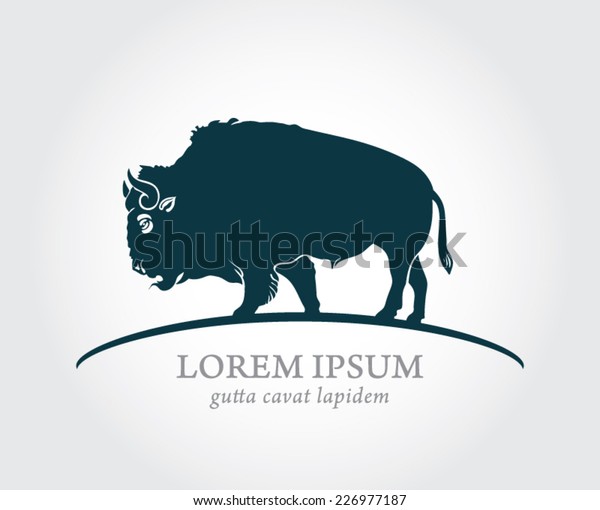 Logo Blue Buffalo On Gray Background Stock Vector (Royalty Free) 226977187