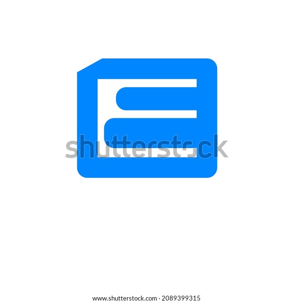 Logo Blue Color Square E Letter Stock Vector (Royalty Free) 2089399315 ...