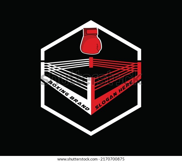 Logo Boxing Glove Ring Hexagon Shape Stock Vector (Royalty Free ...