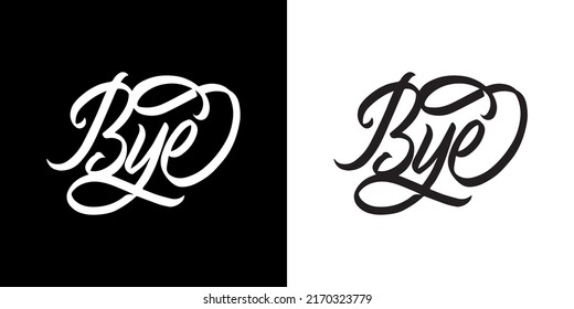 Logo Bye Written Brush Calligraphy Lettering Stock Vector (Royalty Free ...