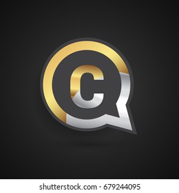 Logo C Letter Gold Silver On Stock Vector (Royalty Free) 679244095 ...
