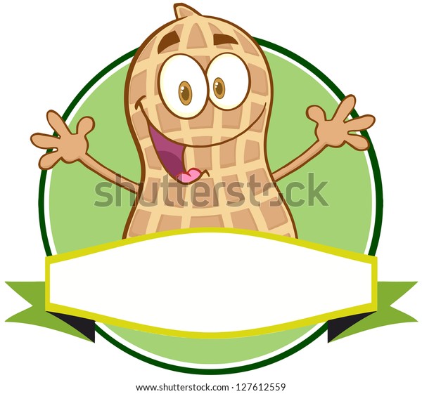 Logo Cartoon Peanut Mascot Character Stock Vector (Royalty Free) 127612559