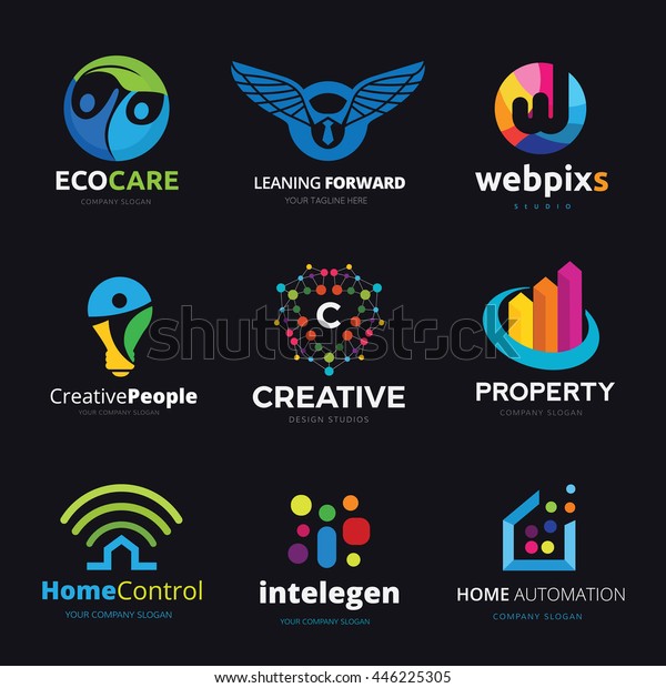 Logo Collection Brand Identity Set Ecoweb Stock Vector (Royalty Free ...