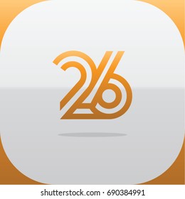 Logo Combinations Number 2 6 Stock Vector (Royalty Free) 690384991 ...
