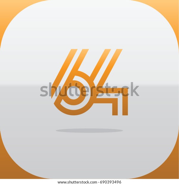 Logo Combinations Number 6 4 Stock Vector (Royalty Free) 690393496 ...
