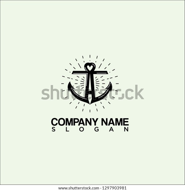 Logo Concept Anchor Letter Simple Anchors Stock Vector (Royalty Free ...
