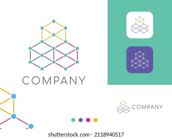 Logo Connection Hexagon Dot Technology Monogram Stock Vector (Royalty ...