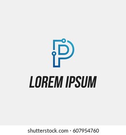 Logo Connection Letter P: vector de stock (libre de regalías) 607954760 ...