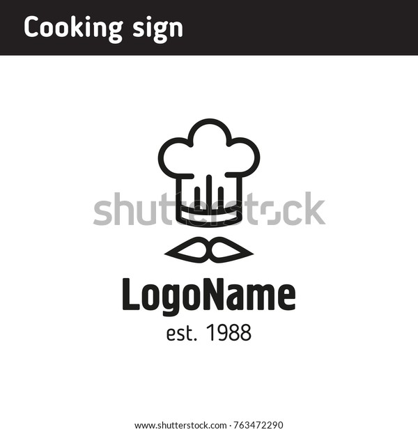 Logo Cook Cap Fast Food Cafe Stock Vector (Royalty Free) 763472290