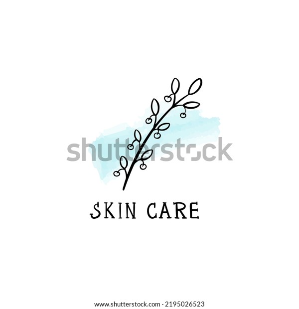 Logo Cosmetics Hand Drawing Tree Branch Stock Vector (Royalty Free ...
