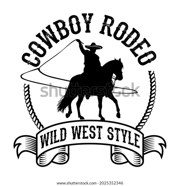 Logo Cowboy Rodeo Vector Illustration Stock Vector (Royalty Free ...