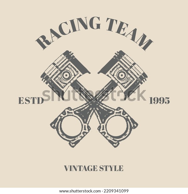 Logo Crossed Pistons Hand Drawn Illustration Stock Vector (Royalty Free ...