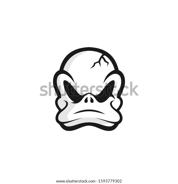 Logo Dead Duck Head Crack Stock Vector (Royalty Free) 1593779302