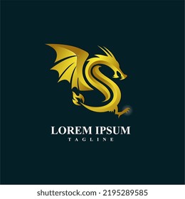 Logo Design 3d Dragon Letters Gold Stock Vector (Royalty Free ...
