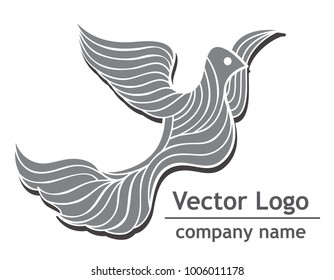 Logo Design Bird Gray Color Decorative Stock Vector (Royalty Free ...