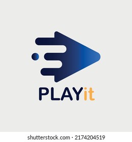 Logo Design Blue Play Icon Stock Vector (Royalty Free) 2174204519 ...