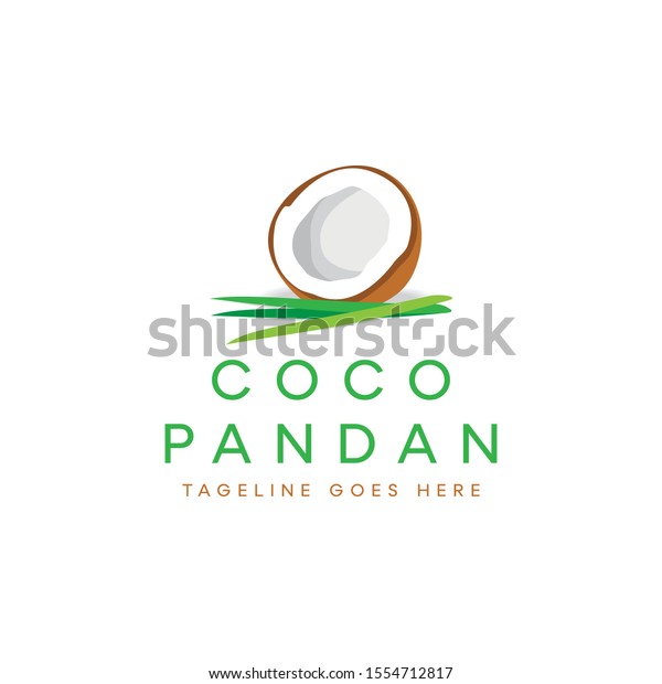 Logo Design Concept Coconut Pandan Leaf: vector de stock (libre de ...