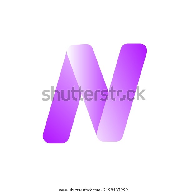 Logo Design Concept Letter N Purple Stock Vector (Royalty Free ...