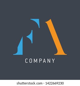 Logo Design Fa Company Monogram Logo Stock Vector (Royalty Free) 1422669230